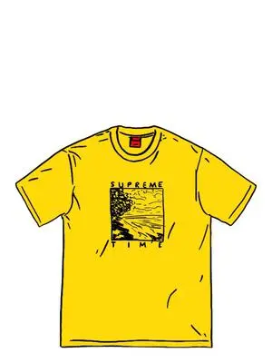 Supreme Time Tee Shirt Yellow