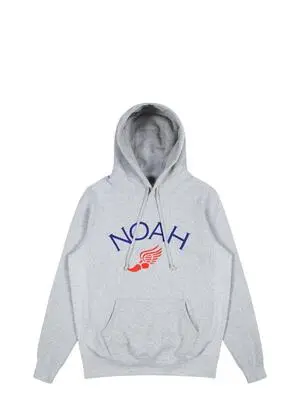 NOAH Winged Foot Embroidered Hoodie - Heather Grey