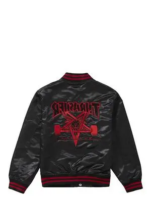 Supreme Thrasher Satin Varsity Jacket - Black