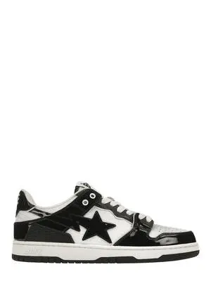 BAPE Sk8 Sta Panda Patent Sneakers - Black/white