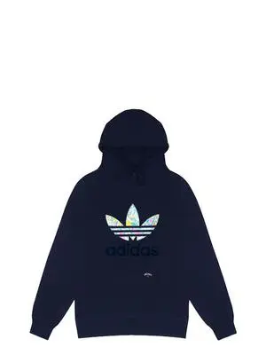 NOAH X Adidas Floral Paisley Applique Hoodie - Navy Blue