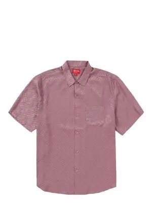 Supreme Tonal Monogram Silk Short Sleeve Shirt - Dusty Purple