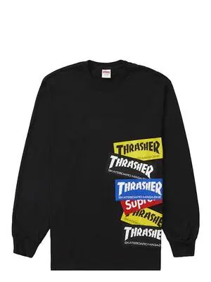 Supreme Thrasher Logo Long Sleeve Tee Shirt - Black