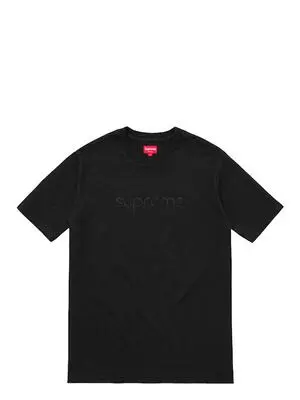 Supreme Tonal Embroidered Tee Shirt Black