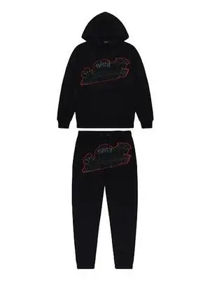 Trapstar Shooters Hoodie Tracksuit - Black/red
