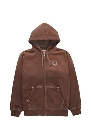 Supreme True Religion Zip Up Hooded Sweatshirt - Brown