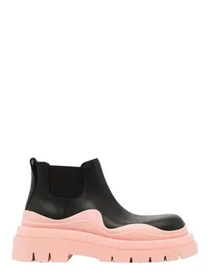 Bottega Veneta Tire Ankle Chelsea Boot - Black/pink