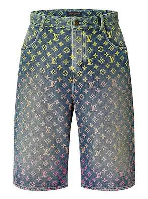 LOUIS VUITTON Monogram Denim Shorts - Blue