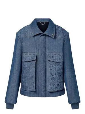 LOUIS VUITTON Monogram Padded Denim Jacket - Indigo