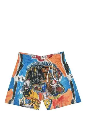 BRAVEST STUDIOS Jean Michel Basquiat Shorts - Orange