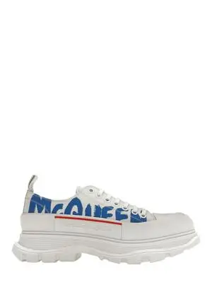 Alexander McQueen Tread Slick Low Lace Up Sneakers - White/blue