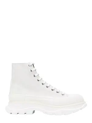 Alexander McQueen Tread Slick Leather Boots - White