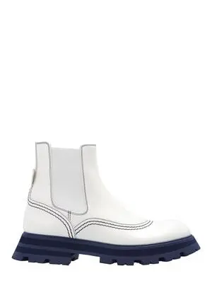 Alexander McQueen Wander Chelsea Boot - White/navy Blue
