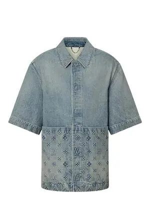 LOUIS VUITTON Short Sleeve Denim Workwear Shirt - Washed Denim