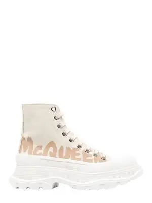 Alexander McQueen Tread Slick High-top Sneakers - Beige/white