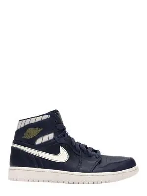 JORDAN Air 1 Retro Jeter Re2pect High-top Sneakers - Midnight Navy Blue/metallic Gold/sail