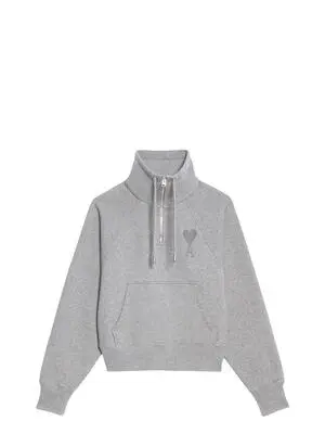 Ami De Coeur Half-zip Sweatshirt - Grey