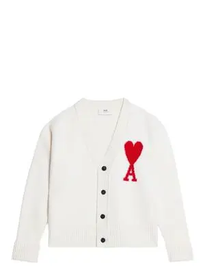 Ami Adc Cardigan - Off White/red