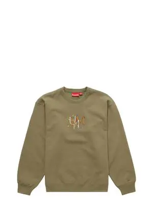 Supreme Overlap Crewneck Sweatshirt - Light Olive