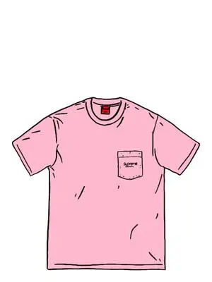 Supreme Overdyed Pocket Tee Shirt (ss20) Pink