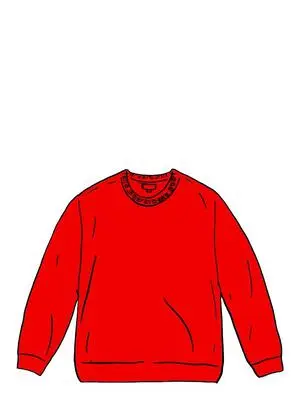 Supreme Old English Collar Logo Long Sleeve Top - Red