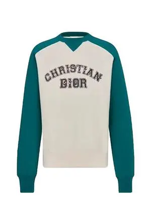 Dior Varsity Crewneck Sweatshirt - Green/white