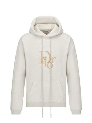 Dior X Erl Hooded Sweatshirt - Heathered Gray Cotton Fleece