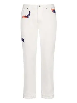 Dior X Kenny Scharf Logo Slim Fit Jean - White