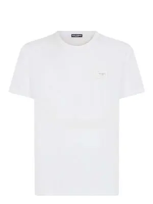 Dolce & Gabbana Cotton Branded Plate T-shirt - White
