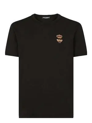 Dolce & Gabbana Cotton French Wire Embellishment T-shirt - Black