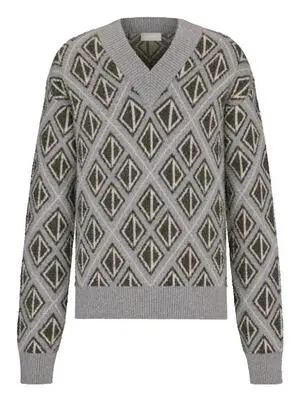 Dior X Cactus Jack Sweater With Cd Diamond Motif - Gray