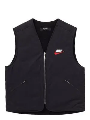 Supreme Nike Reversible Nylon Sherpa Vest - Black