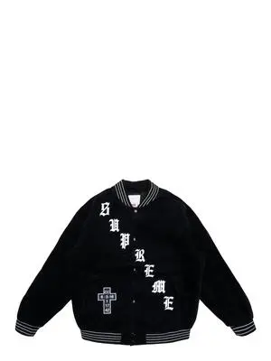 Supreme Old English Corduroy Varsity Jacket - Black