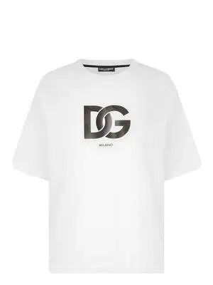 Dolce & Gabbana Cotton Dg Logo Print T-shirt - White