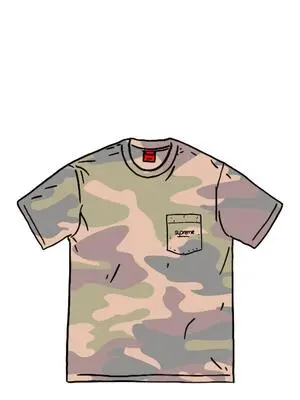Supreme Overdyed Pocket Tee Shirt (ss20) Painted Camo