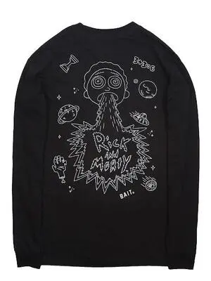 BAIT X Rick And Morty Barf Long Sleeve Tee Shirt - Black