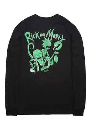 BAIT X Rick And Morty Tentacles Glow In The Dark Long Sleeve Tee Shirt - Black