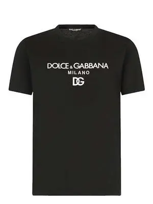 Dolce & Gabbana Cotton Dg Embroidery And Patch T-shirt - Black