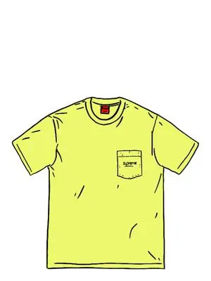 Supreme Overdyed Pocket Tee Shirt - Bright Yellow