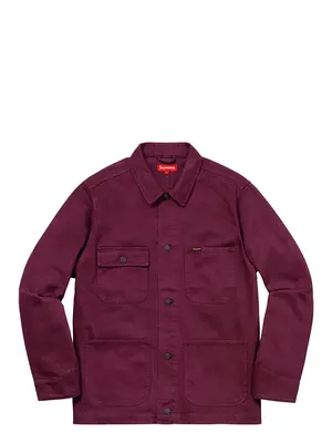 Supreme Ny Tapestry Denim Chore Coat - Maroon