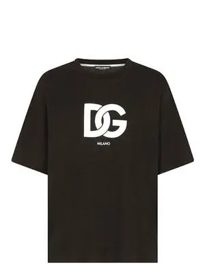 Dolce & Gabbana Cotton Dg Logo Print T-shirt - Black