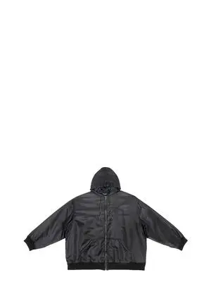 Balenciaga 3b Sports Icon Padded Zip-up Hoodie - Black