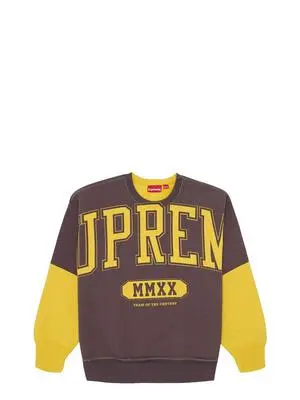 Supreme Overprint Crewneck Sweatshirt - Yellow
