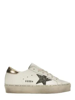 GOLDEN GOOSE Hi Star Sneakers - White/glitter Gold