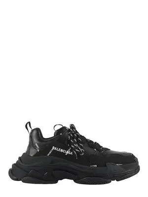 Balenciaga All Over Logo Triple S Sneakers - Black/white