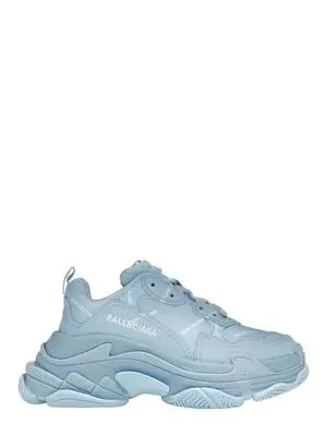 Balenciaga All Over Logo Triple S Sneakers - Blue/white