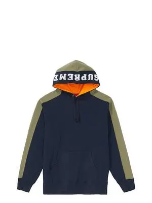 Supreme Paneled Hooded Sweatshirt - Navy Blue