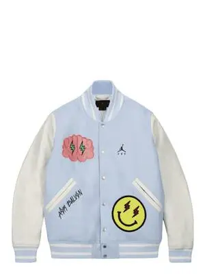 JORDAN X J Balvin Varsity Jacket - White/blue