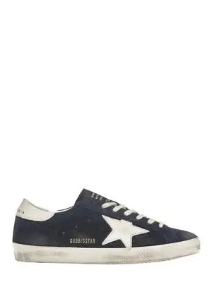 GOLDEN GOOSE Super-star Suedein Sneakers - Navy Blue/white