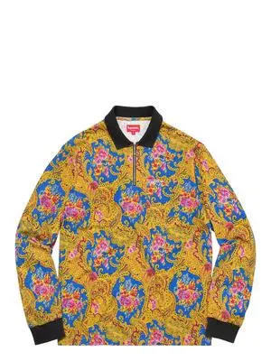 Supreme Paisley Long Sleeve Polo Shirt - Royal